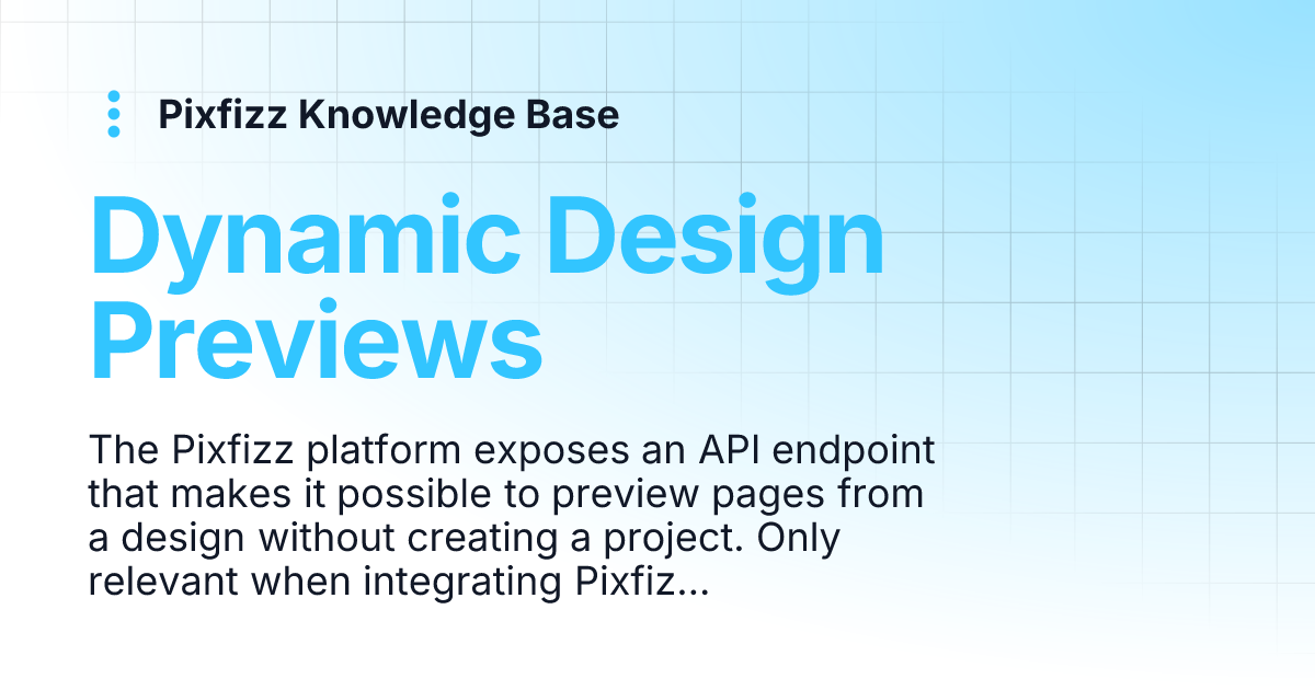 Dynamic Design Previews | Pixfizz Knowledge Base