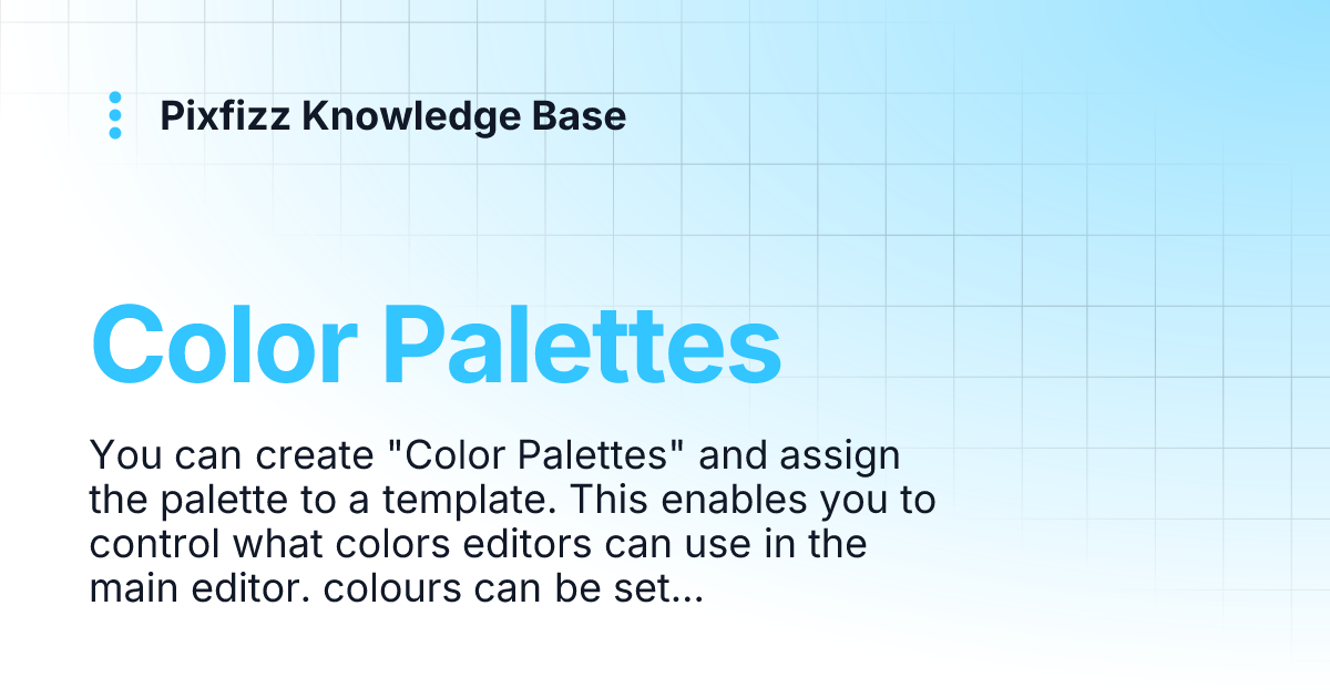 Color Palettes | Pixfizz Knowledge Base